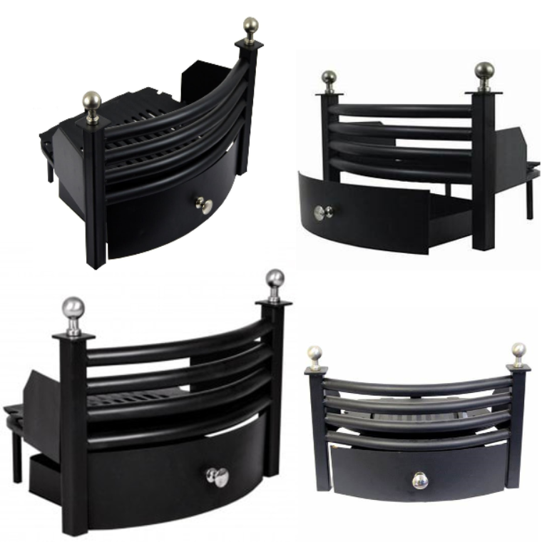 16'' Fire Fret Set Cast Iron Front Grate and Ashpan Fireplace Coal Fuel ...