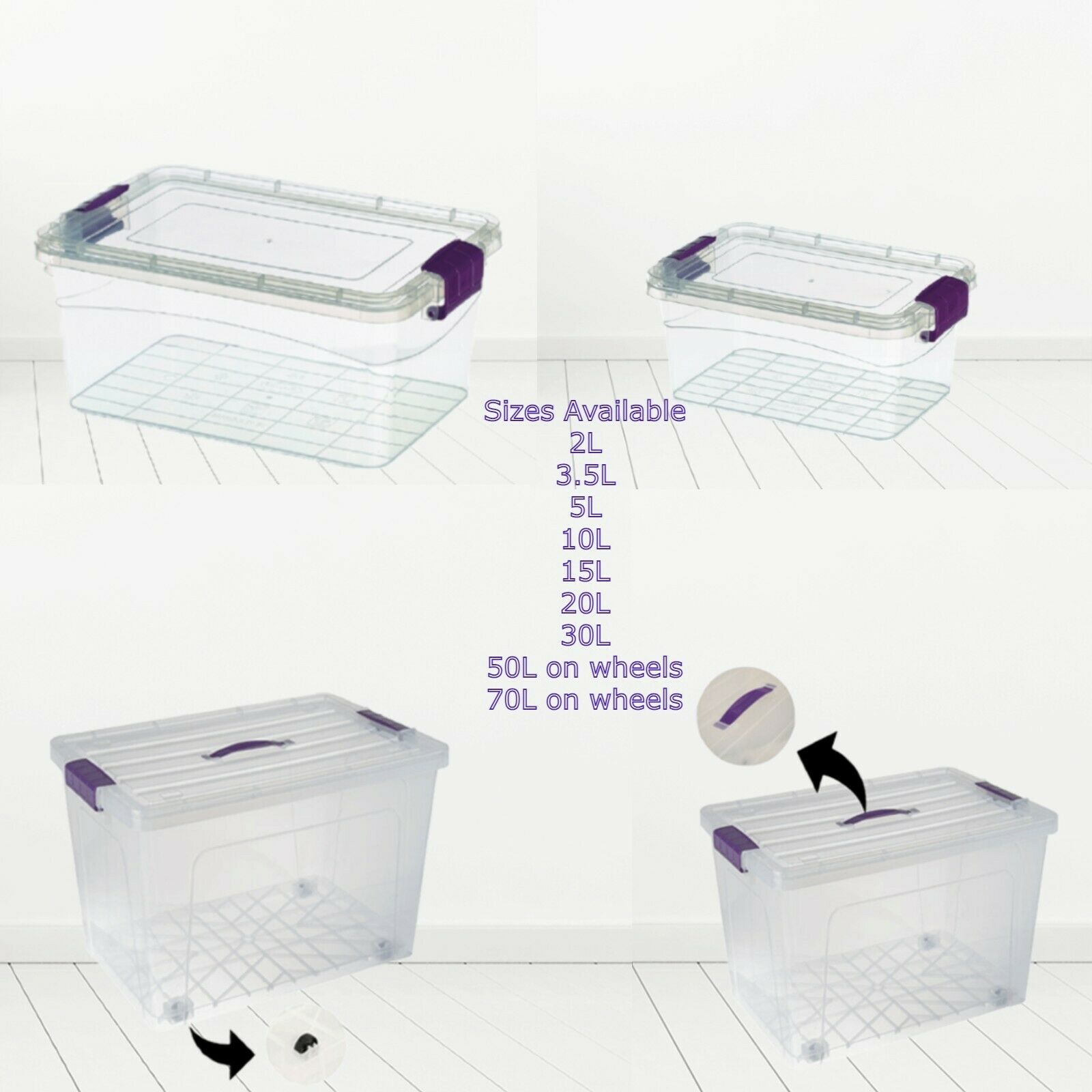 Plastic Storage Box - Boxes Lid Food Container - OMS Home Store