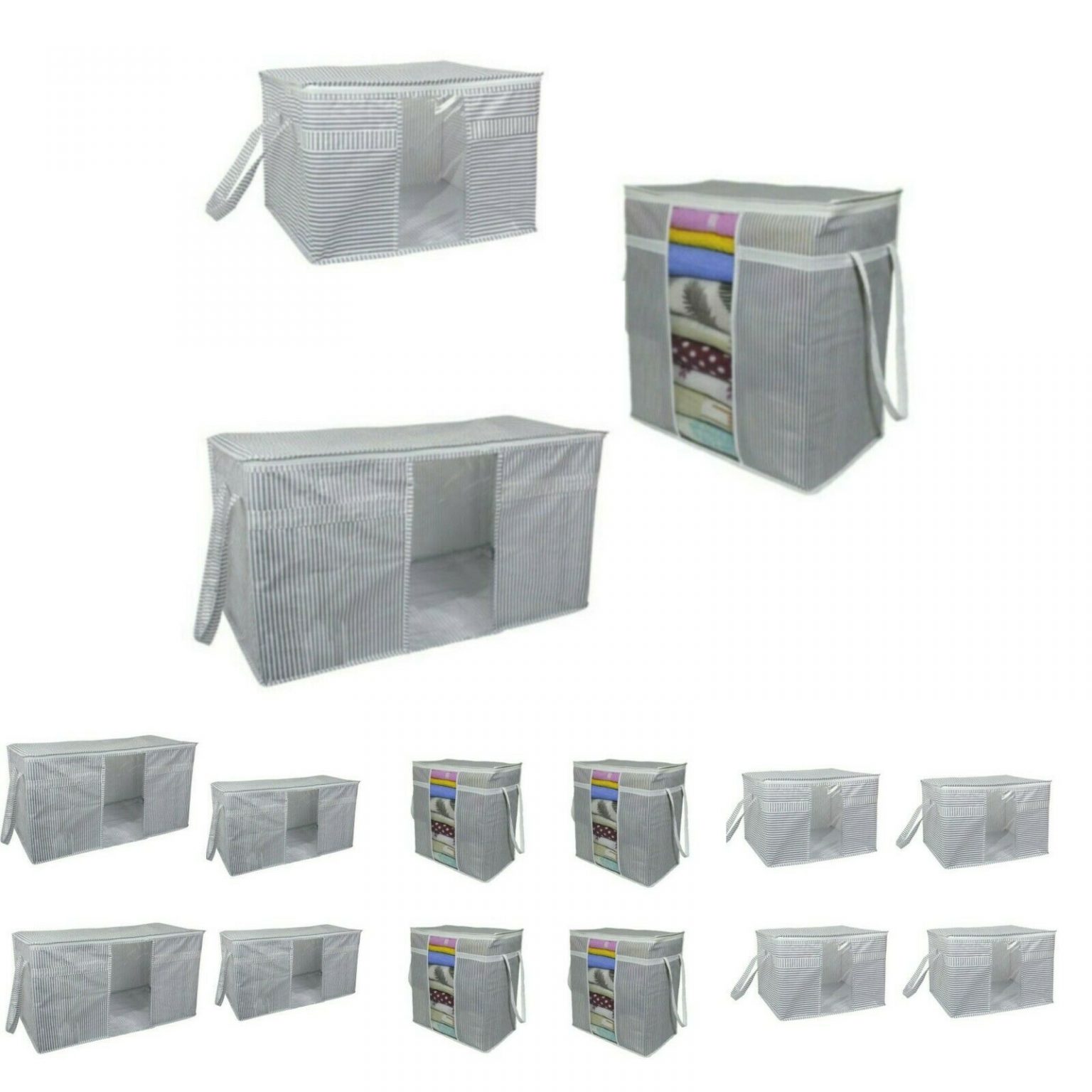 4pcs Clothes Storage Ziped Bags Organizer Wardrobe Underbed Closet ...