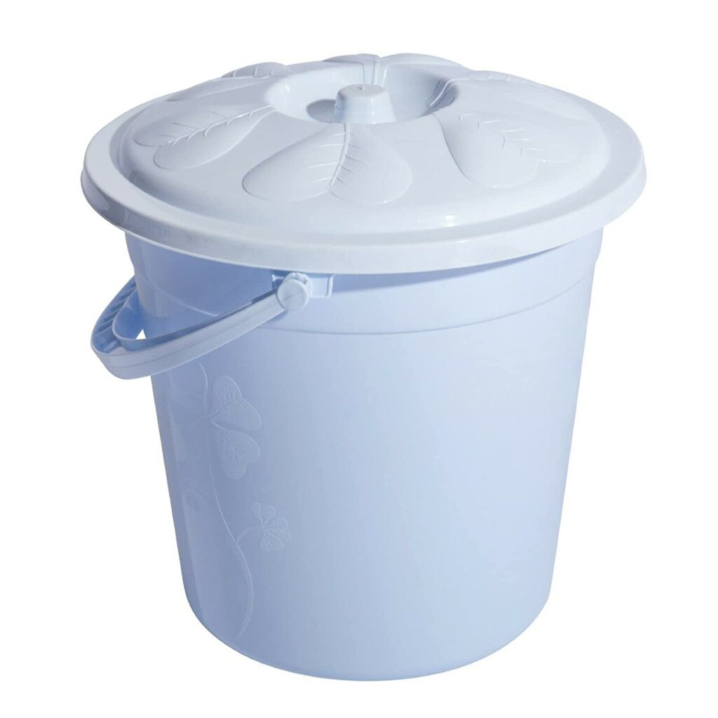 Plastic Bucket with Lid Handle Small Large Storage Bucket Bin Container ...